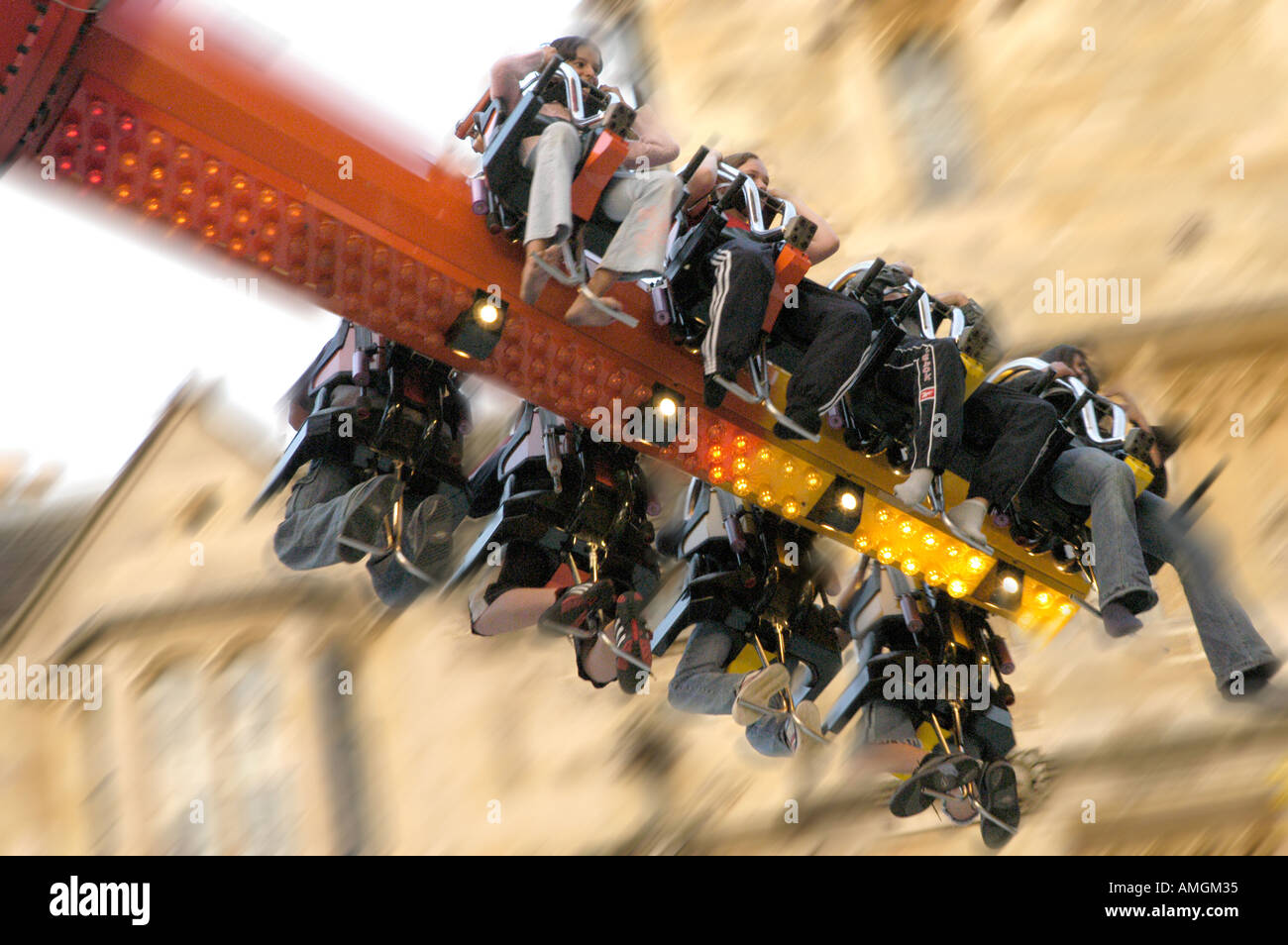 Turning twisting and spinning funfair rides amongst the dreaming spires ...