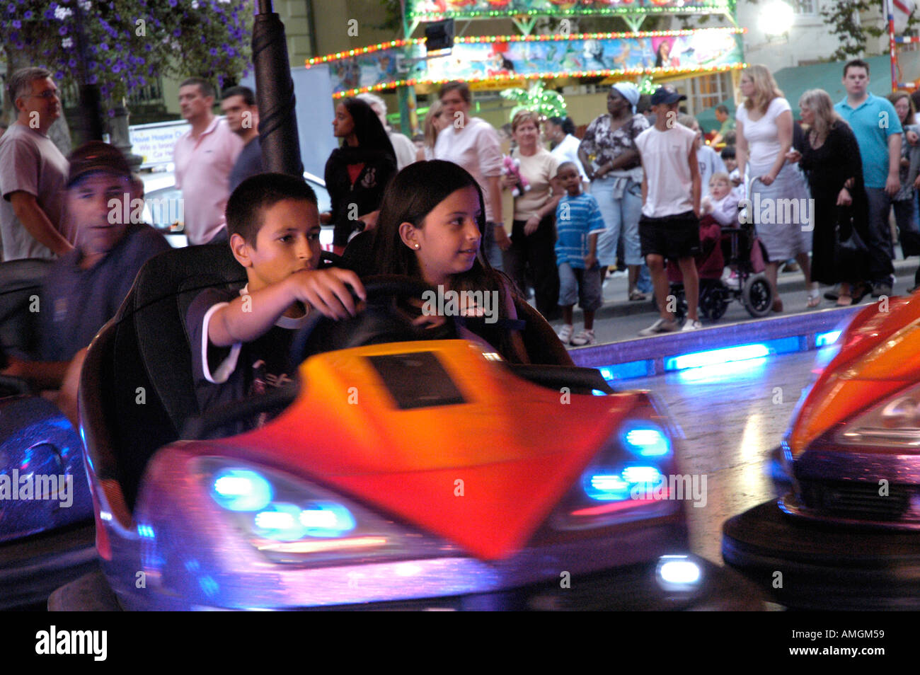 Fun on the dodgems Stock Photo - Alamy