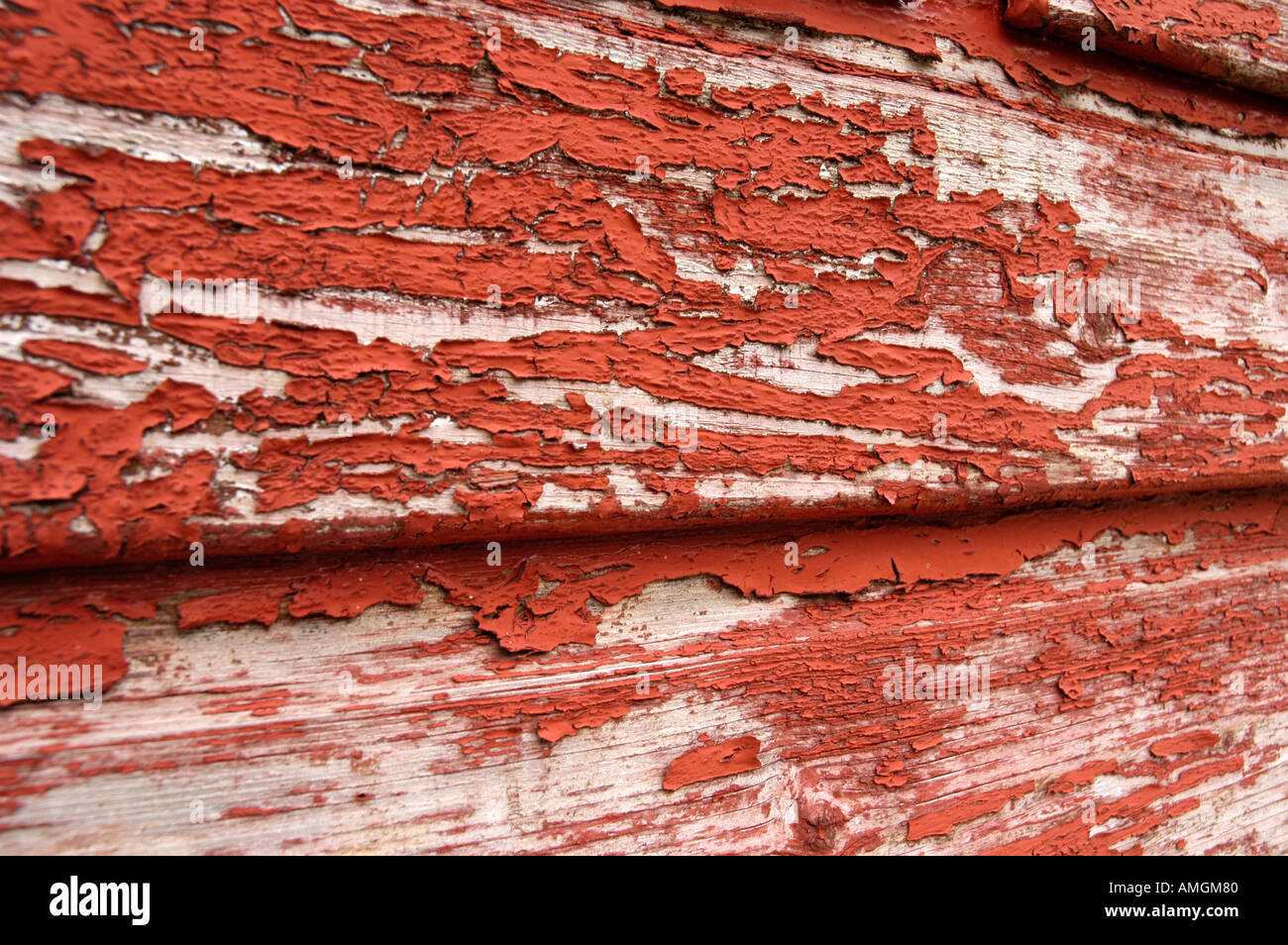 Old red paint flaking off dried wood Stock Photo - Alamy