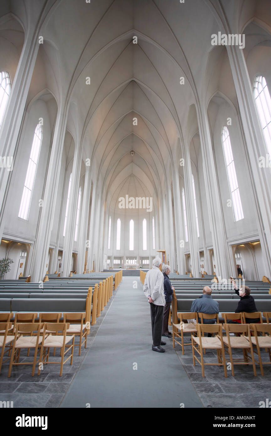 Interior of Hallgrímskirkja (church of Hallgrímur), Reykjavík, Iceland ...