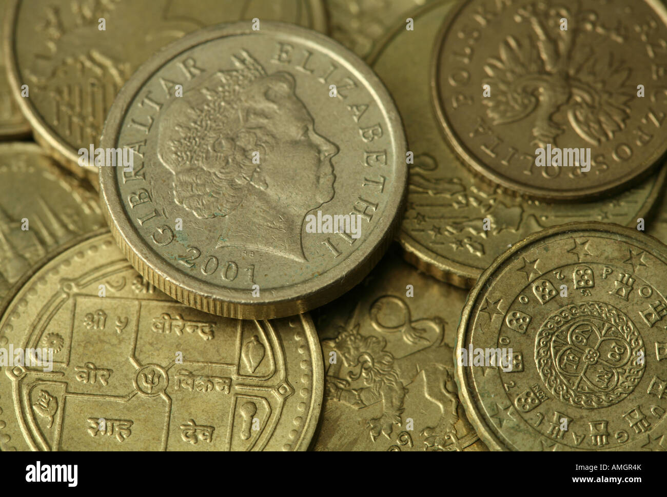 Golden coins texture Stock Photo - Alamy