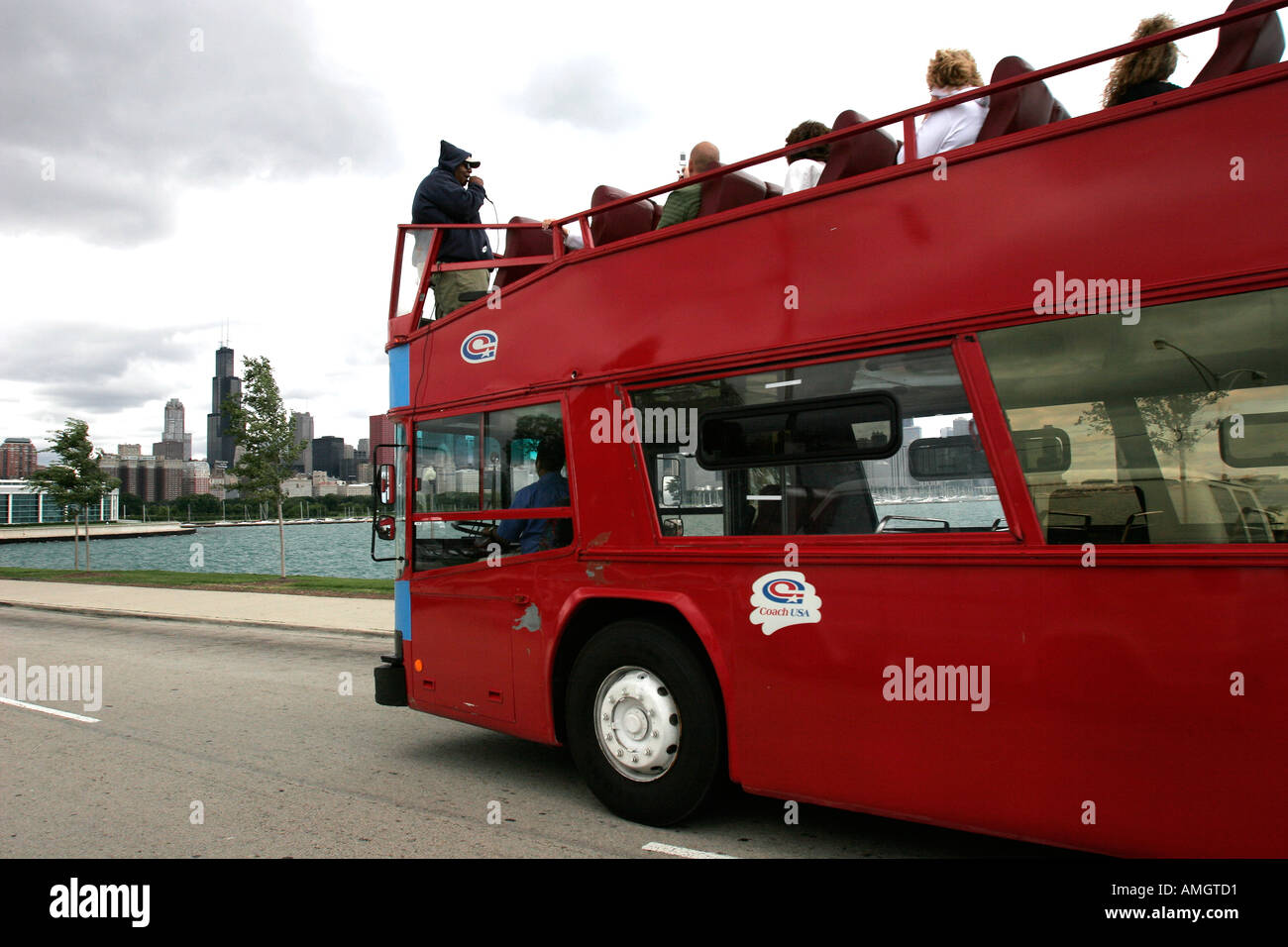 Open top bus tour Chicago Illinois USA Stock Photo - Alamy