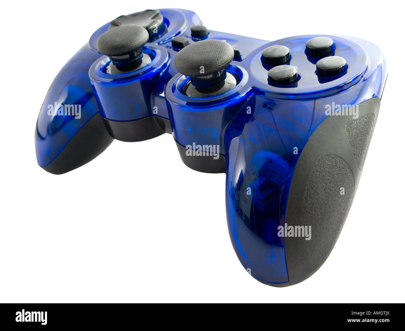 blue video game controller detail for console Stock Photo - Alamy