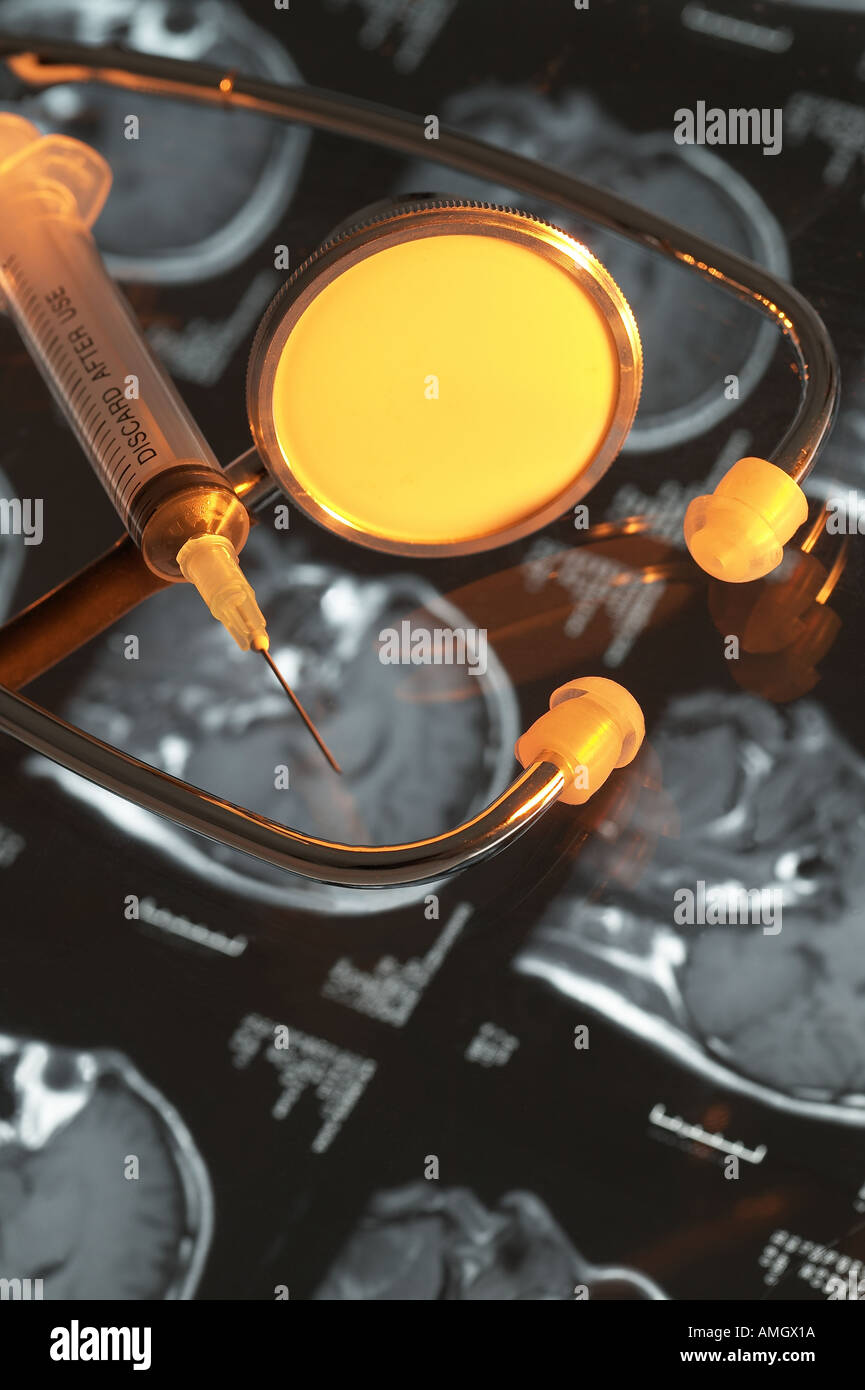 A needle, stethoscope and medical picture Stock Photo - Alamy