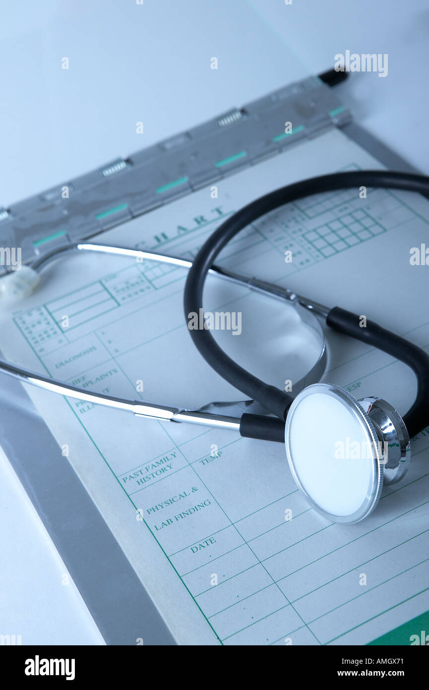 Stethoscope and a medical chart Stock Photo - Alamy