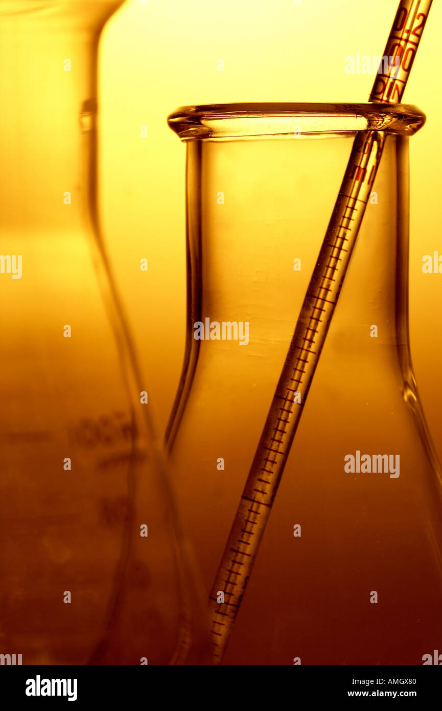 Test tube and thermometer Stock Photo - Alamy