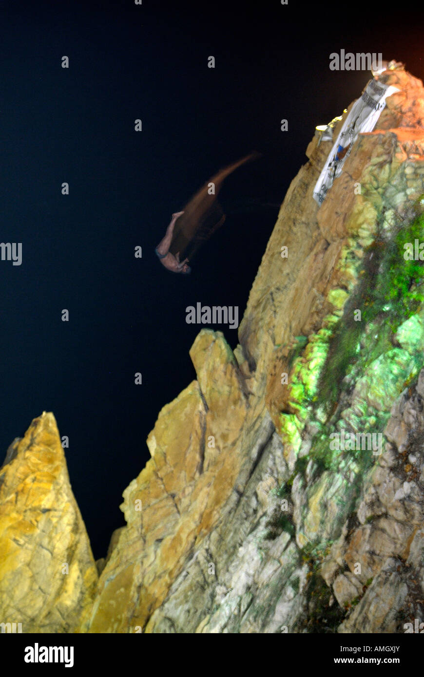 Mexico, Guerrero, The famous cliff divers, or clavadistas of Acapulco ...