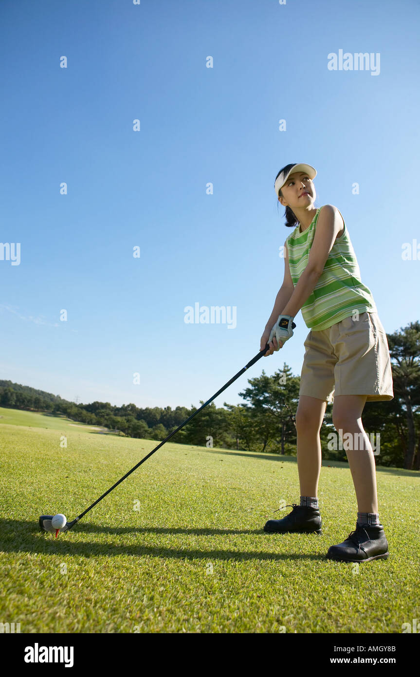 Asian woman playing golf hi-res stock photography and images - Alamy
