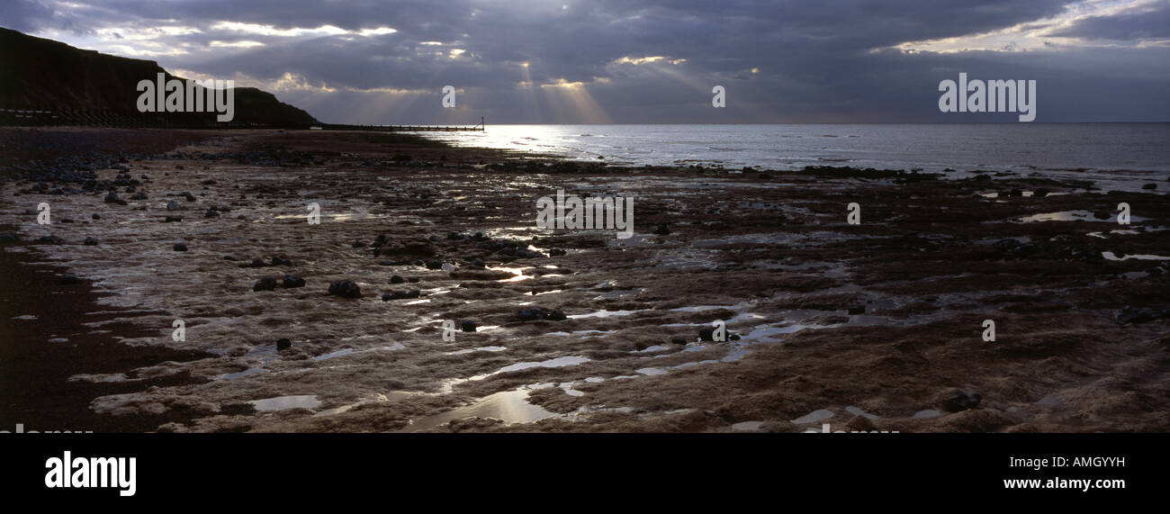 Chalk beach with puddles at west runton, norfolk, uk Stock Photo - Alamy