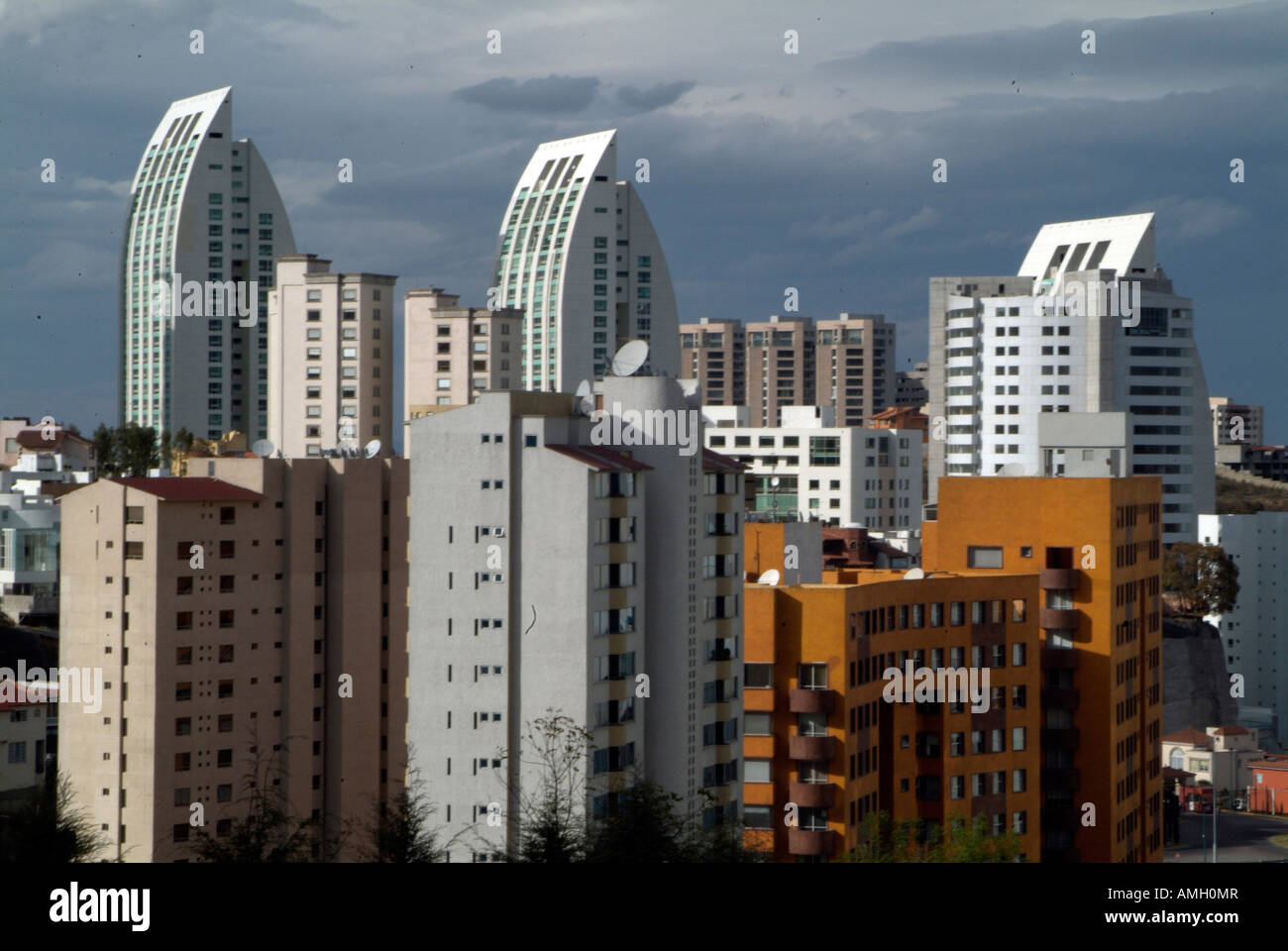 Mexico, Mexico City, Interlomas area towers over nearby shantytowns ...