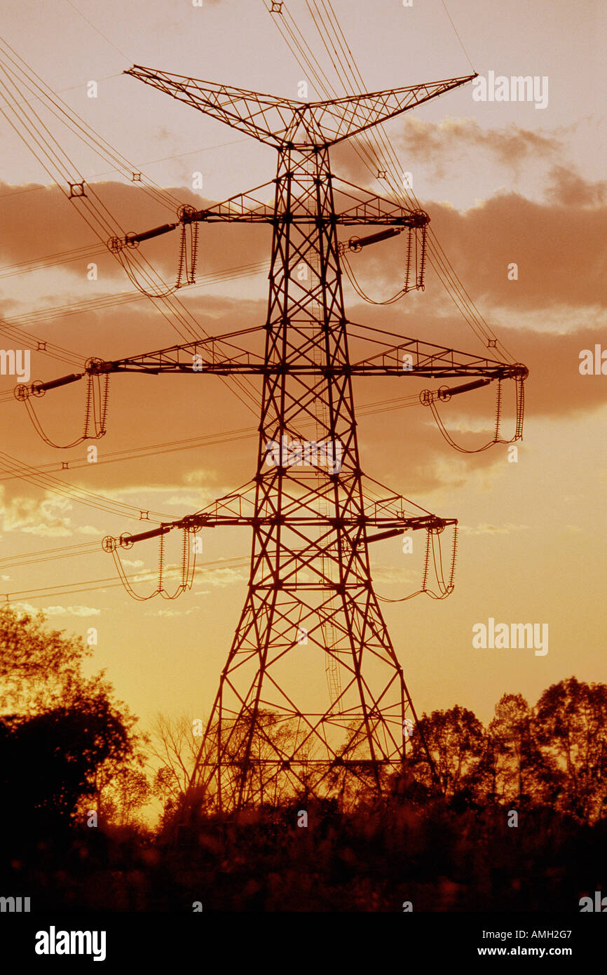Silhouette hydro electric tower hi-res stock photography and images - Alamy