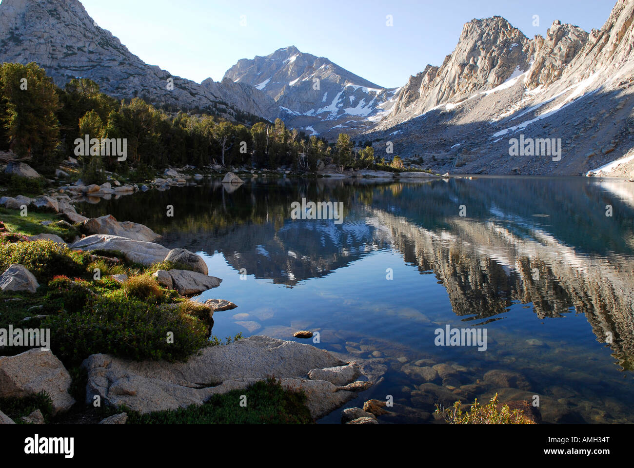 Sunrise at Kearsarge Lakes in Sierra Nevada Mountains, California Stock ...