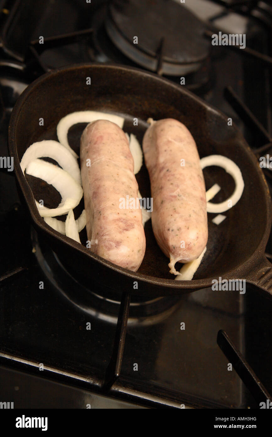 Fat pan fried sausages hi-res stock photography and images - Alamy