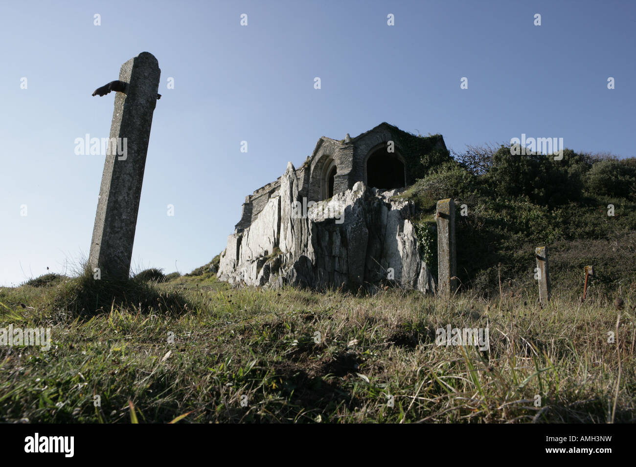 Queen Adelaide's Grotto at Penlee Point Rame Peninsula Cornwall on a ...