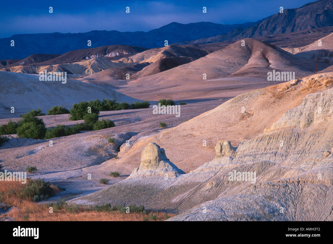 Eroded desert landforms near Texas Spring in Death Valley National Park ...