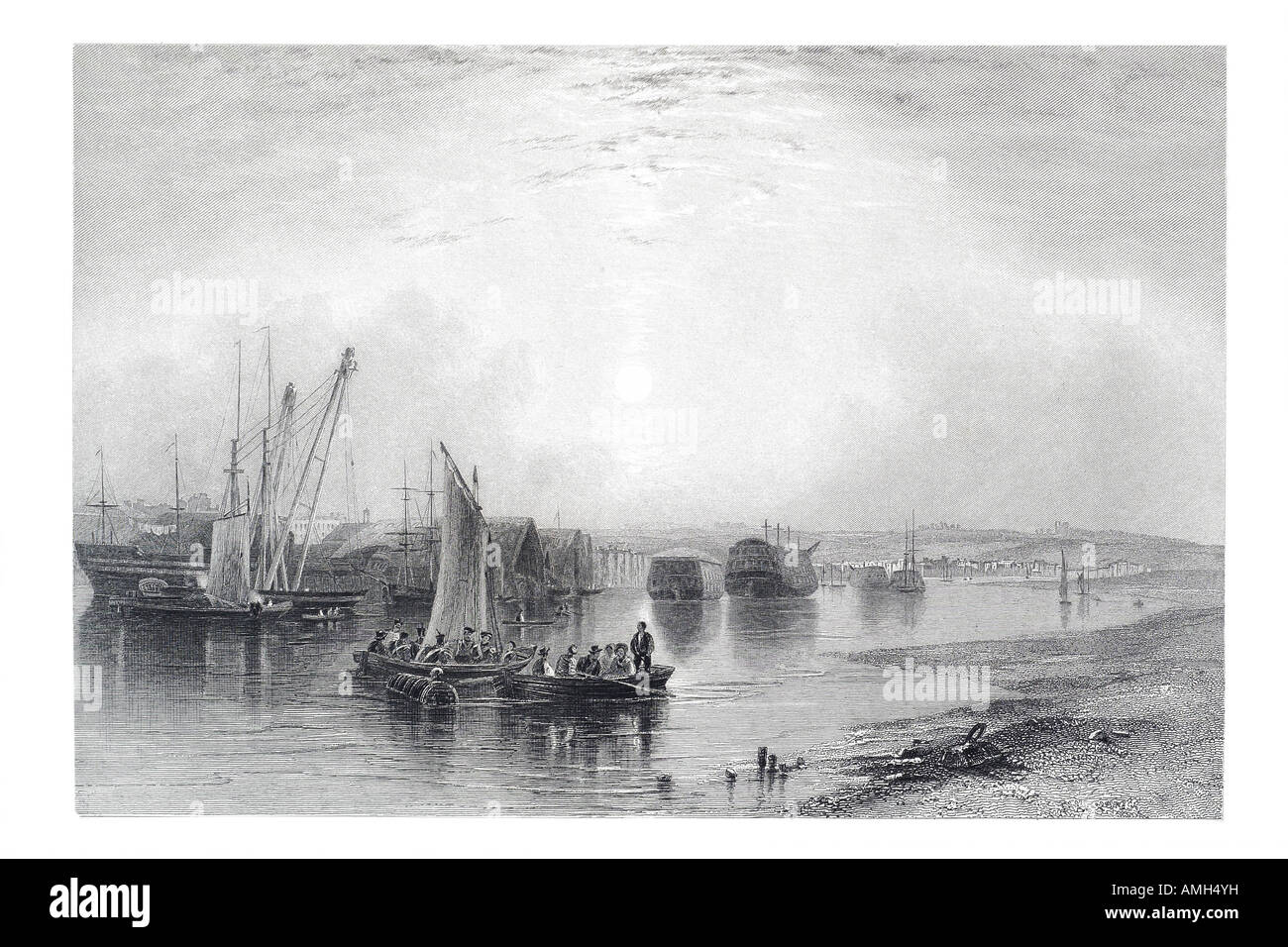 Chatham Dockyard Kent River Medway transport, water, Royal Navy naval ...