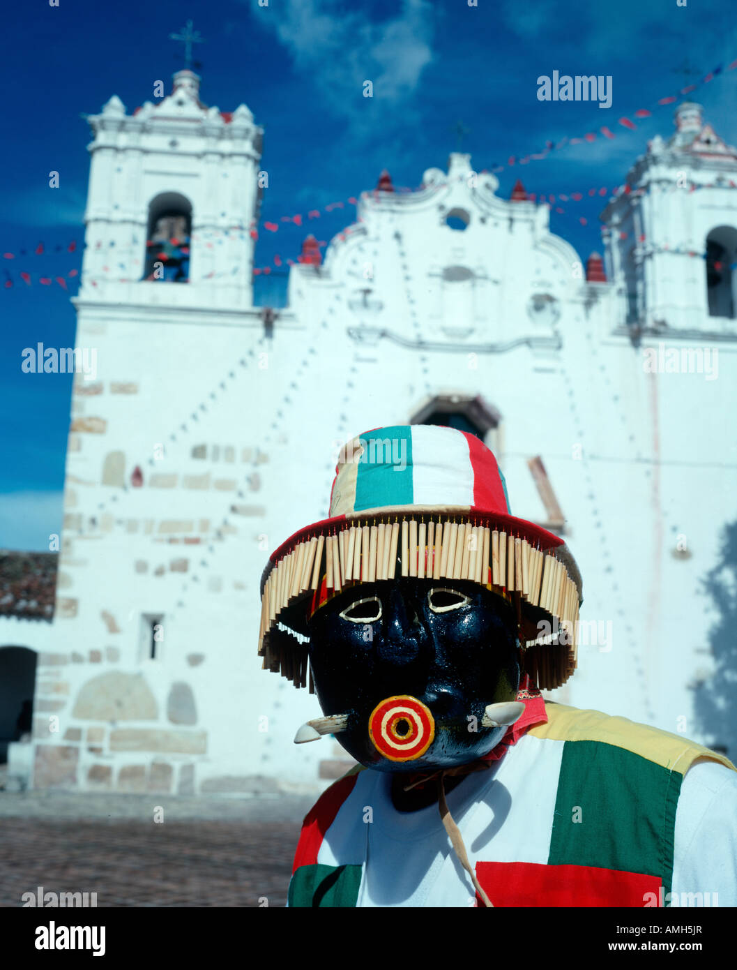 Mexico, Oaxaca, Zapotec Indian dancer dressed as devil during festival ...