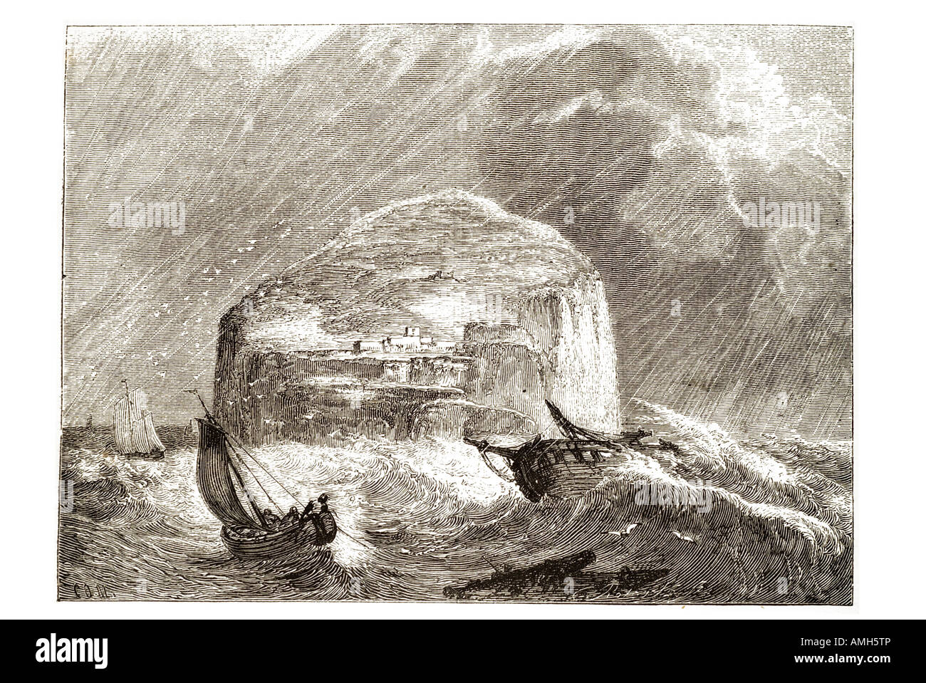 bass rock North Berwick East Lothian Firth Forth Dunbar marine fort ...