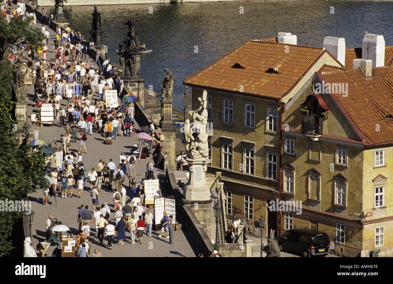 Czech Republic Prague View from Mala Strana Bridge Tower Stock Photo ...