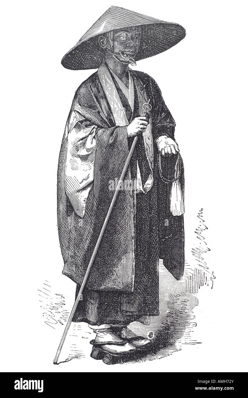 mendicant priest Japan Japanese far east Asia orient oriental ...