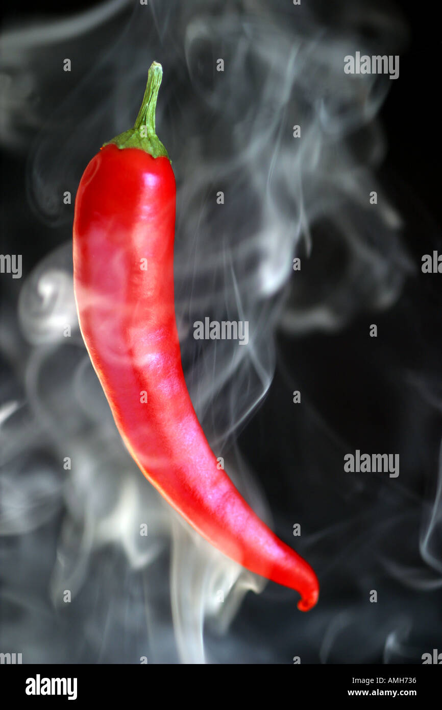 Chili pepper and smoke Stock Photo - Alamy