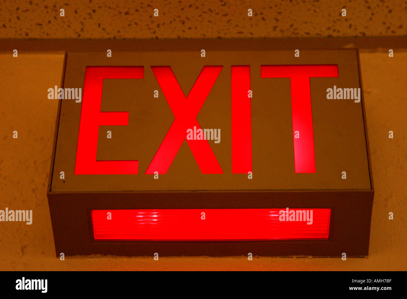 Red exit sign Stock Photo - Alamy