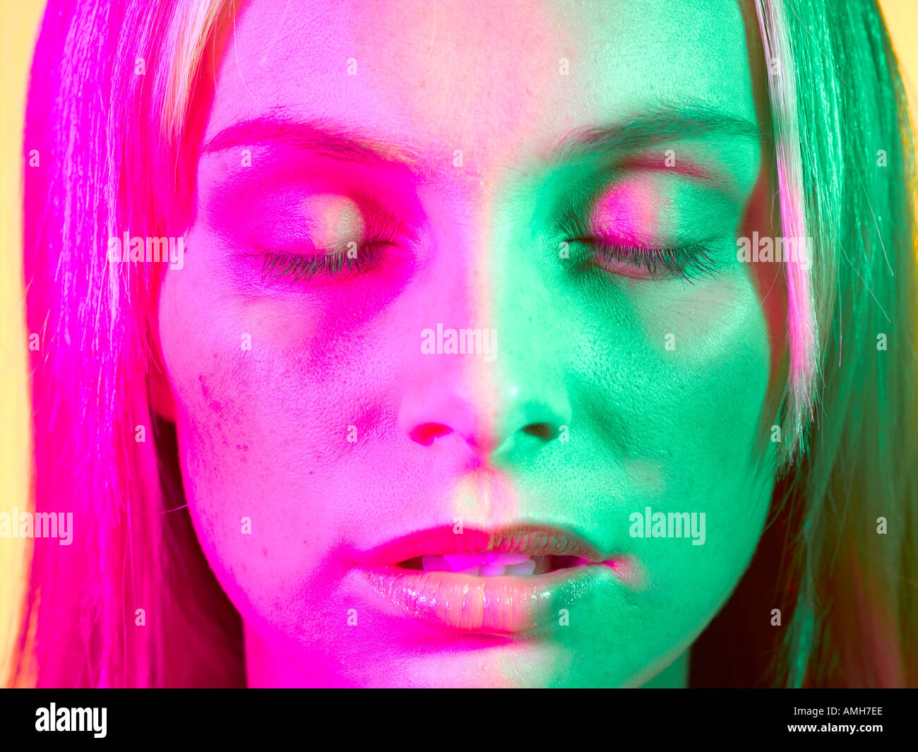 woman face lips parted Stock Photo - Alamy