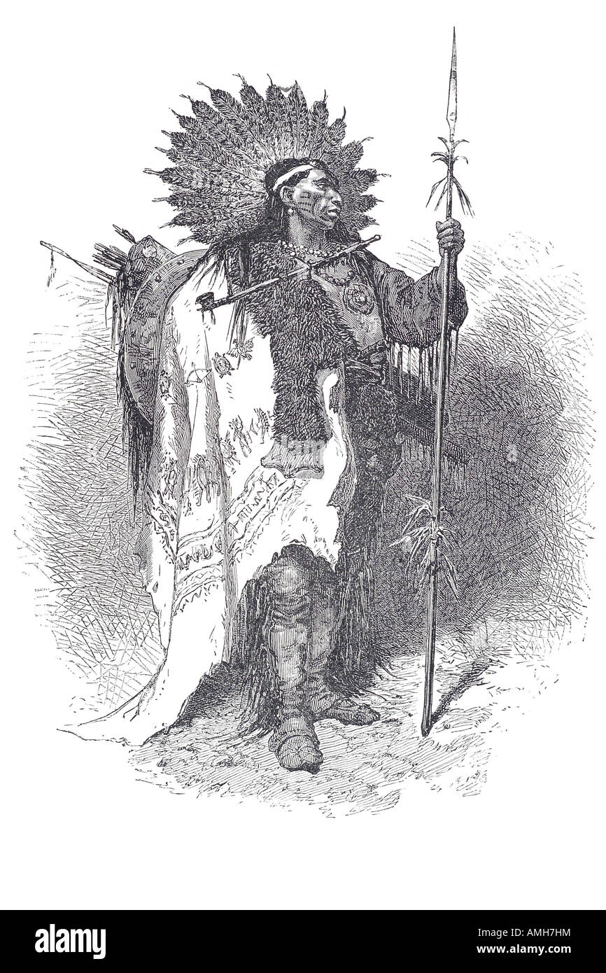 Native American Spear Drawing