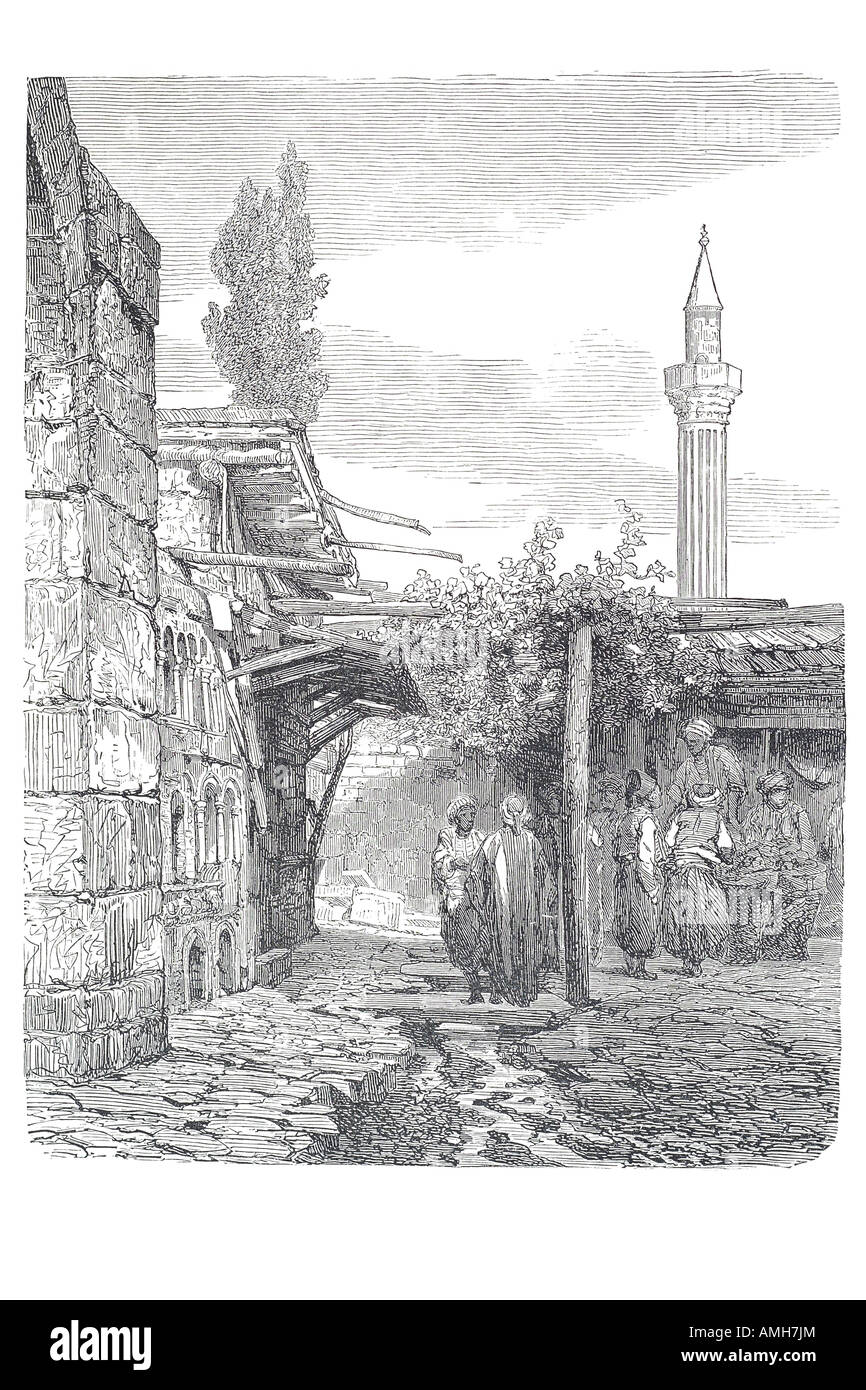 old town fez fes morocco Fès-Boulemane imperial city alley minaret ...