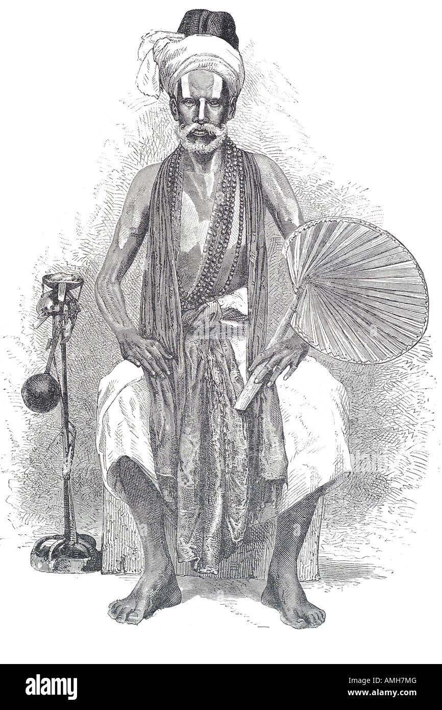 hindoo hindu Indian traditional costume native dress fashion fakir palm ...