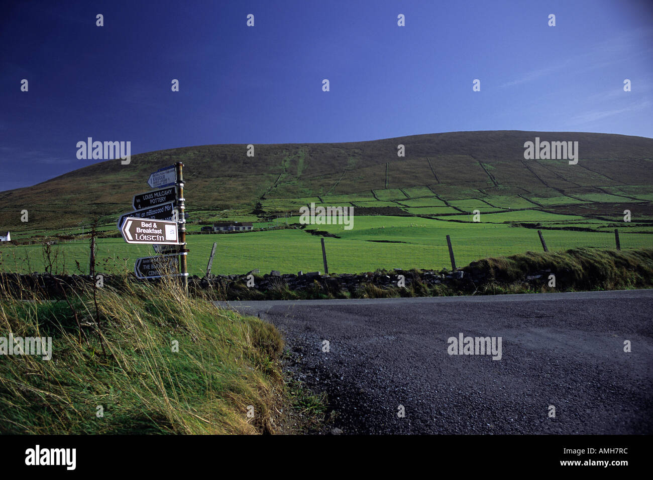 Countryside and Signpost, Ireland Stock Photo - Alamy