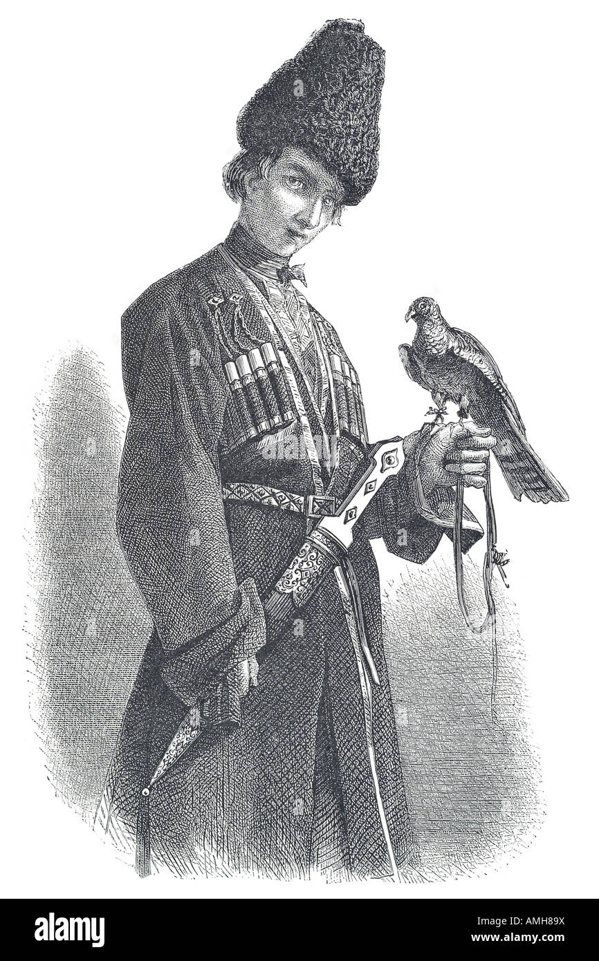 persian falconer Persia iran Iranian national traditional local costume ...