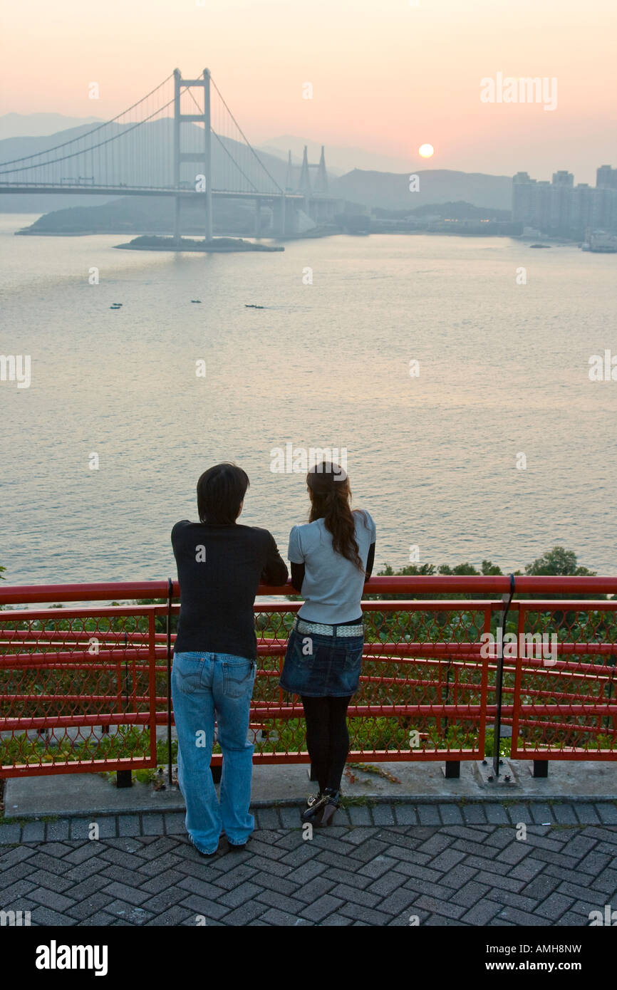 Young Asian Couple Lantau Link Visitors Centre and Viewing Platform ...