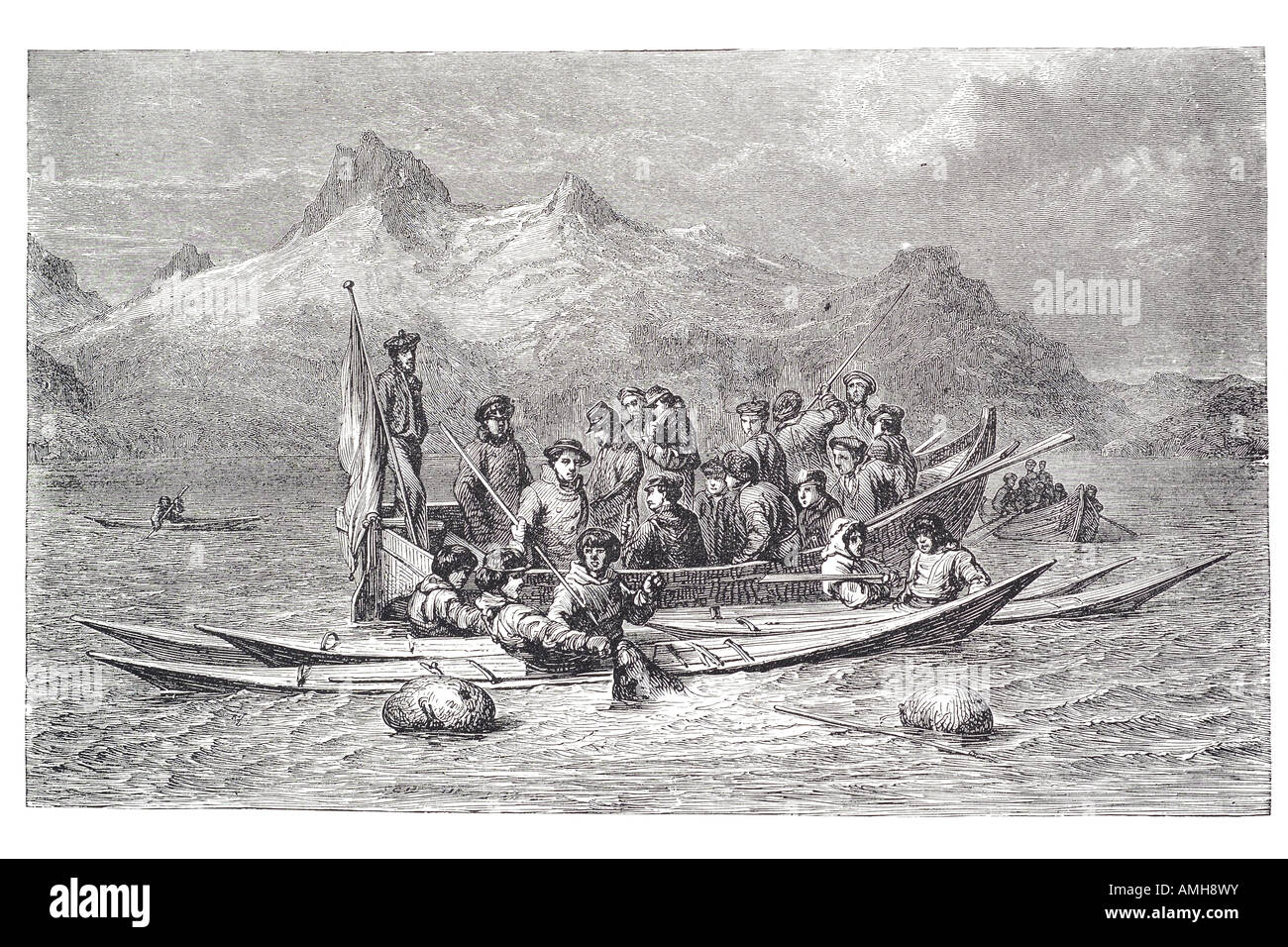 greenland kyak kayak human-powered boat covered deck cockpit double ...