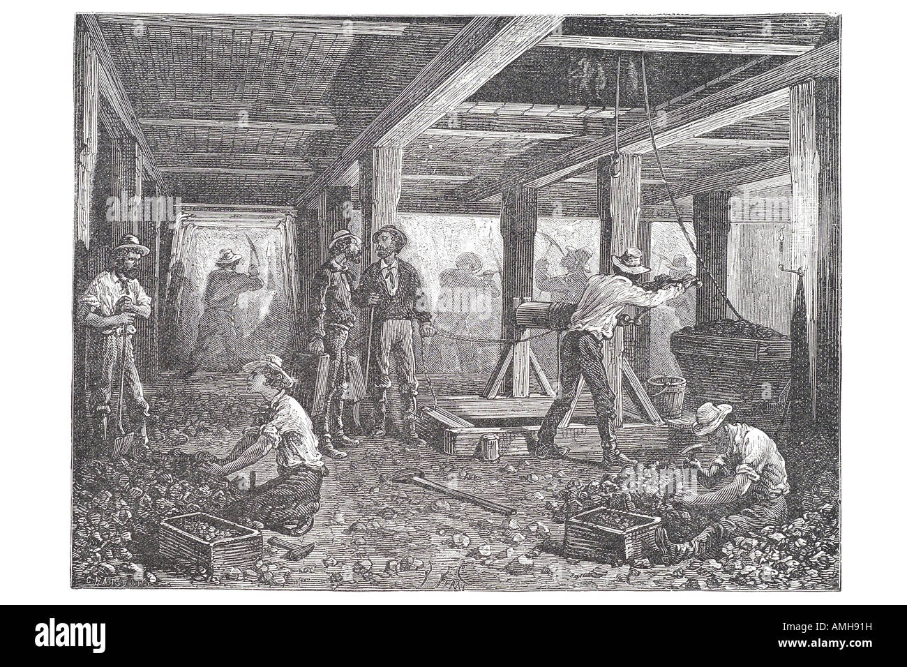 Mine shaft drawing High Resolution Stock Photography and Images - Alamy