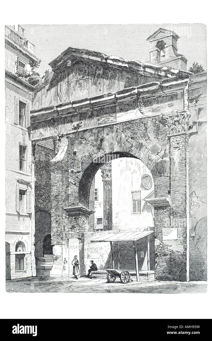 portico Octavia Rome Roman ruin archway gateway entrance Stock Photo ...