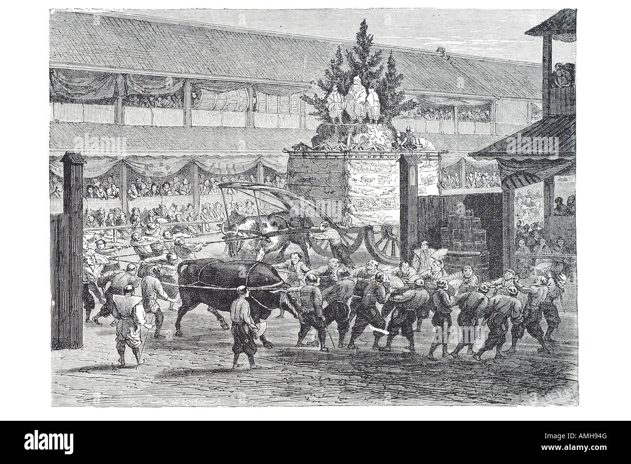 religious procession yedo Tokyo japan nipon Japanese parade cart ...