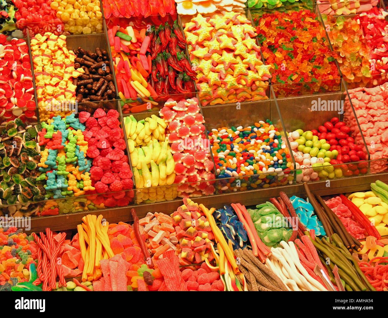 Candies La Boqueria Market Barcelona Spain Stock Photo - Alamy