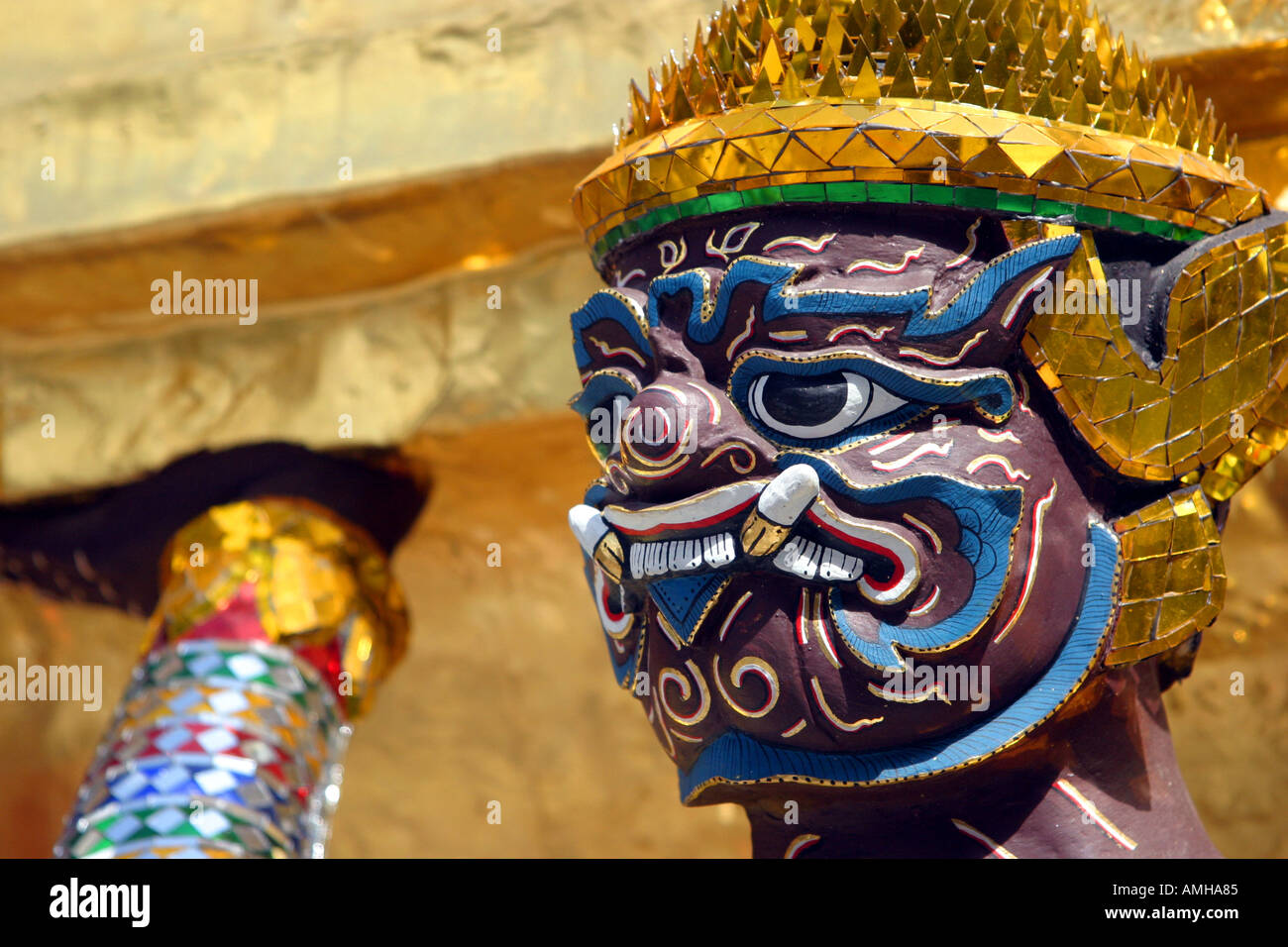 Wat Phra Kaew Grand Palace guard statue in Bangkok Thailand Stock Photo ...