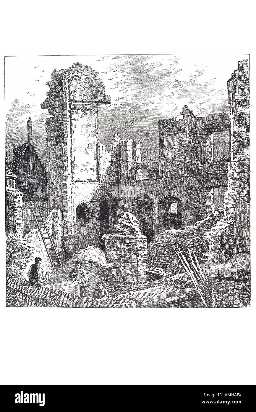 1797 ruin convent st saint clare aldgate nun nunnery crumble decay pile ...