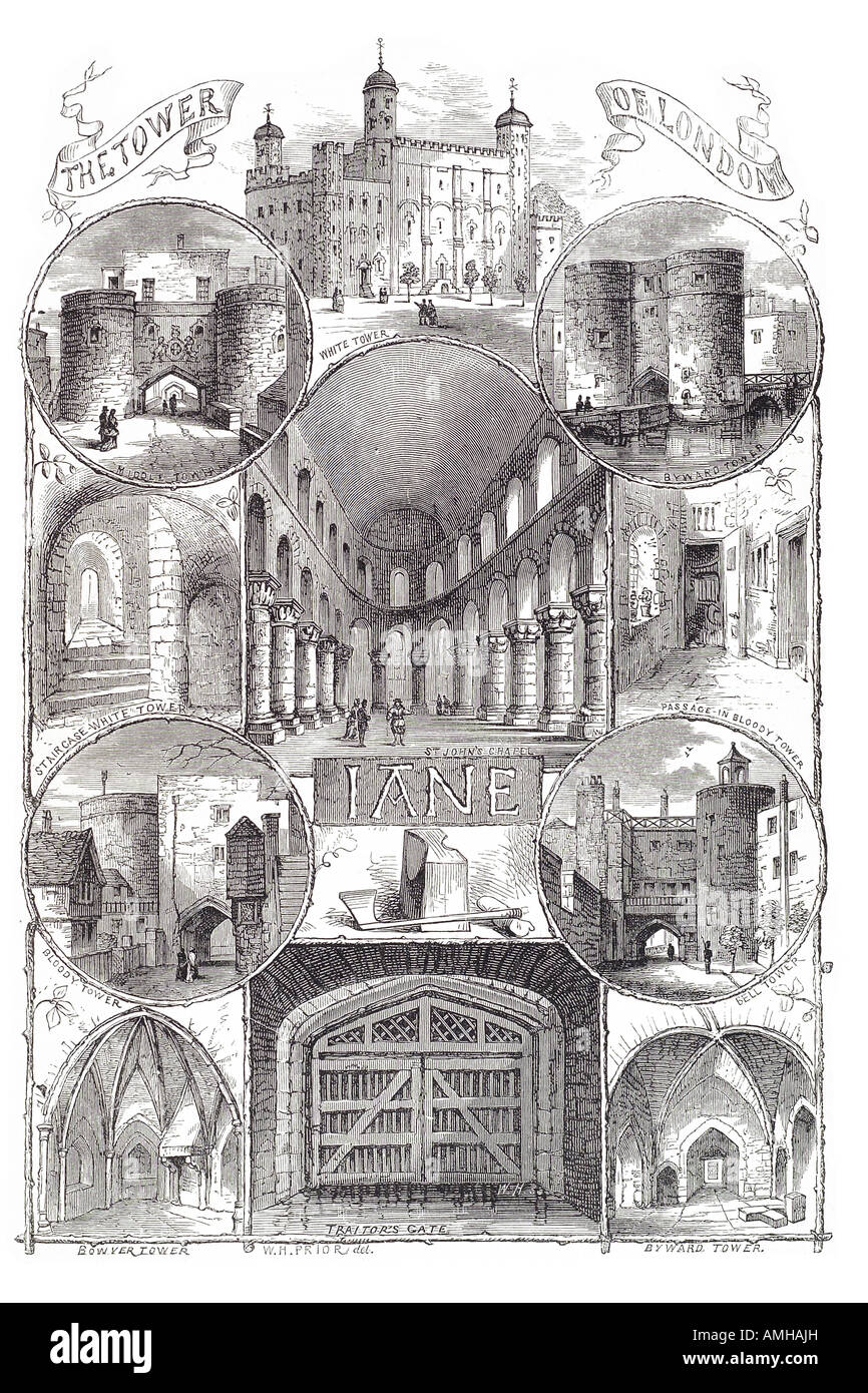 tower of London various view white byward middle staircase bloody saint ...