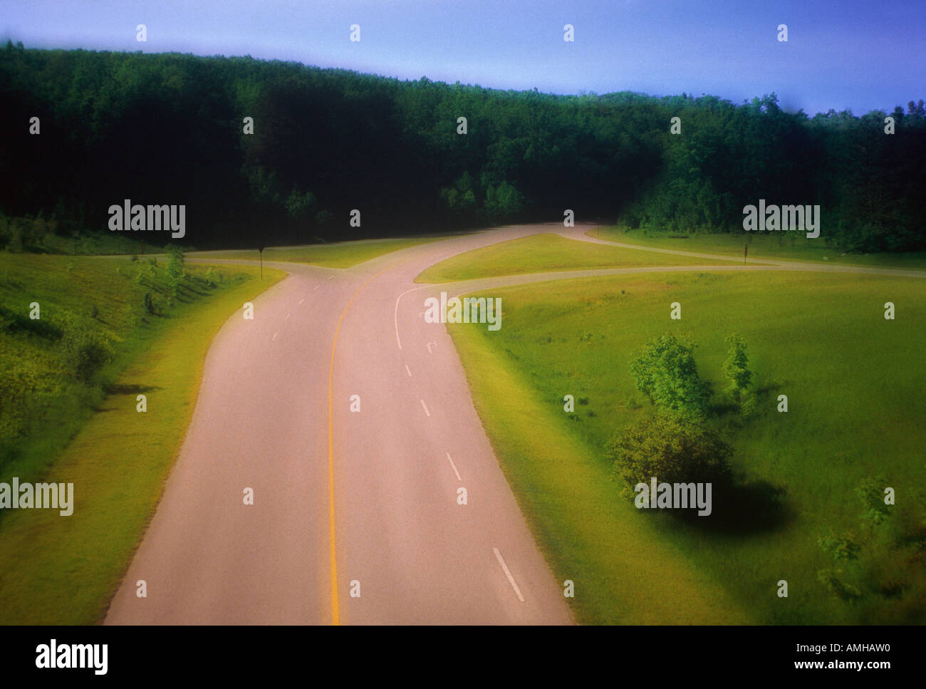 Intersecting Roads, Gatineau Parkway, Gatineau Park, Quebec, Canada ...