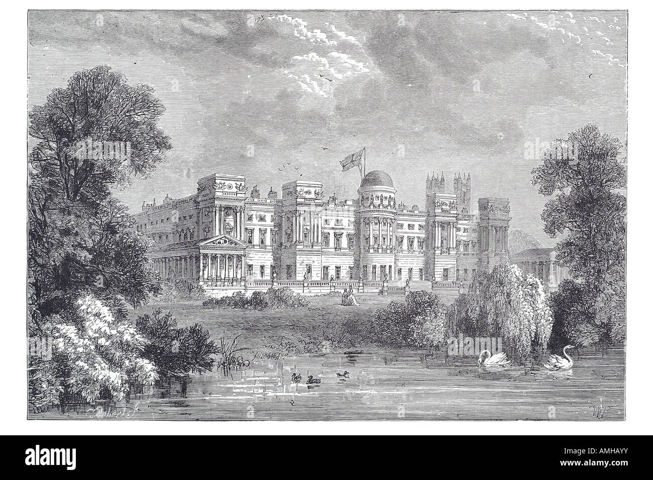 Buckingham Palace 19th Century London High Resolution Stock Photography ...