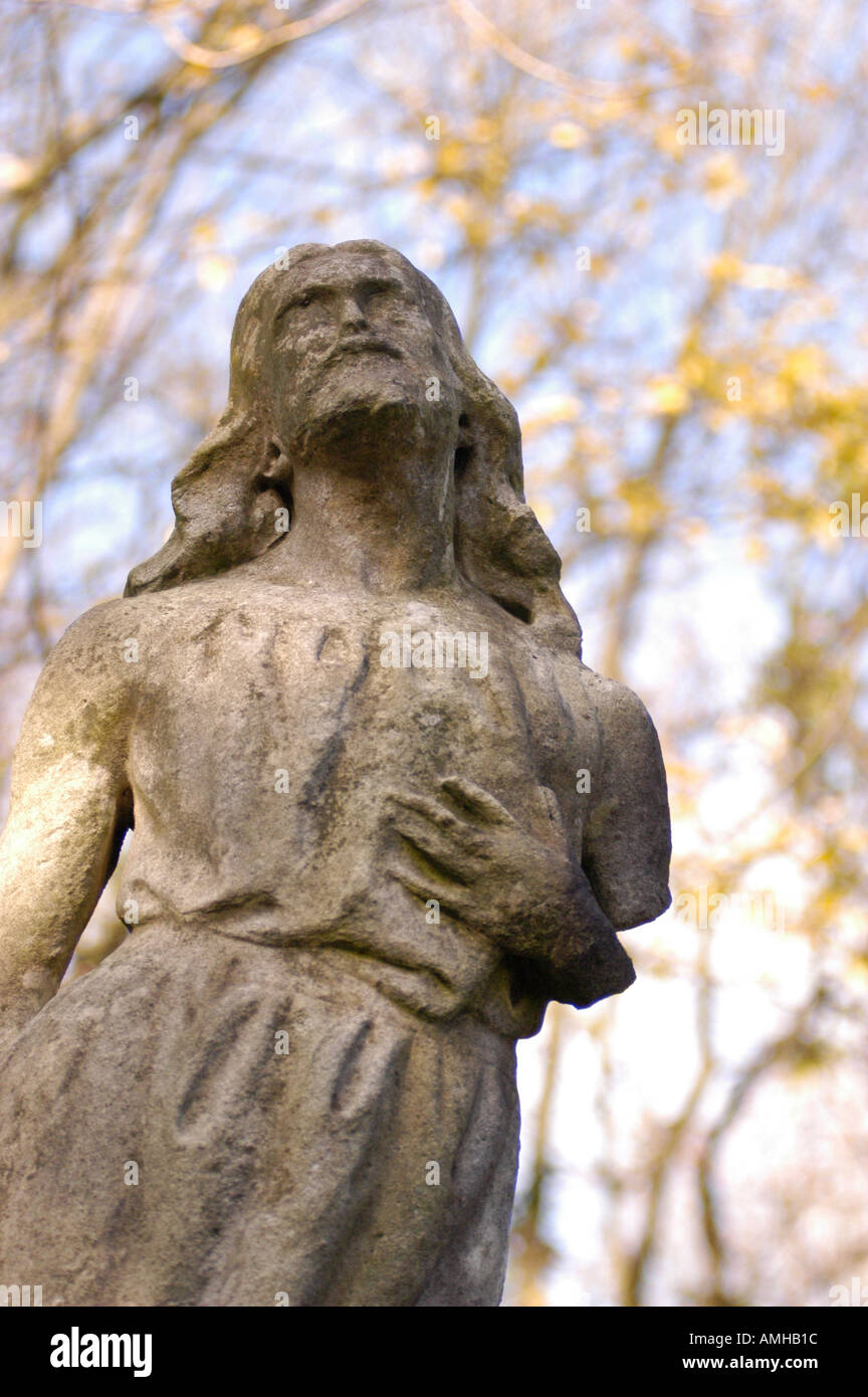 Bust of Jesus at Highgate cemetery London Stock Photo - Alamy