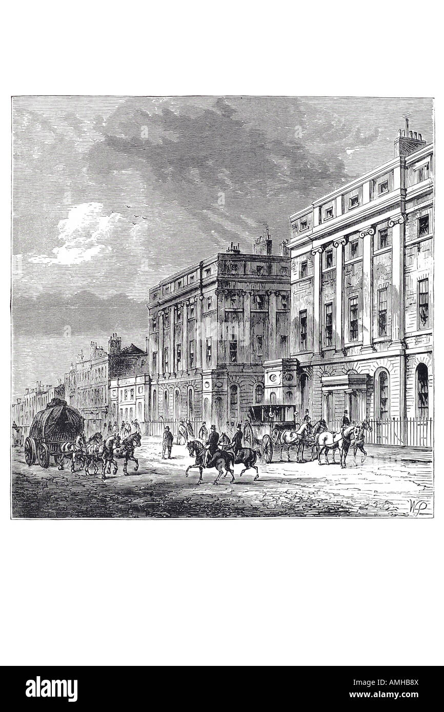 1820 stratford place horse carriage residential house home ride paved ...