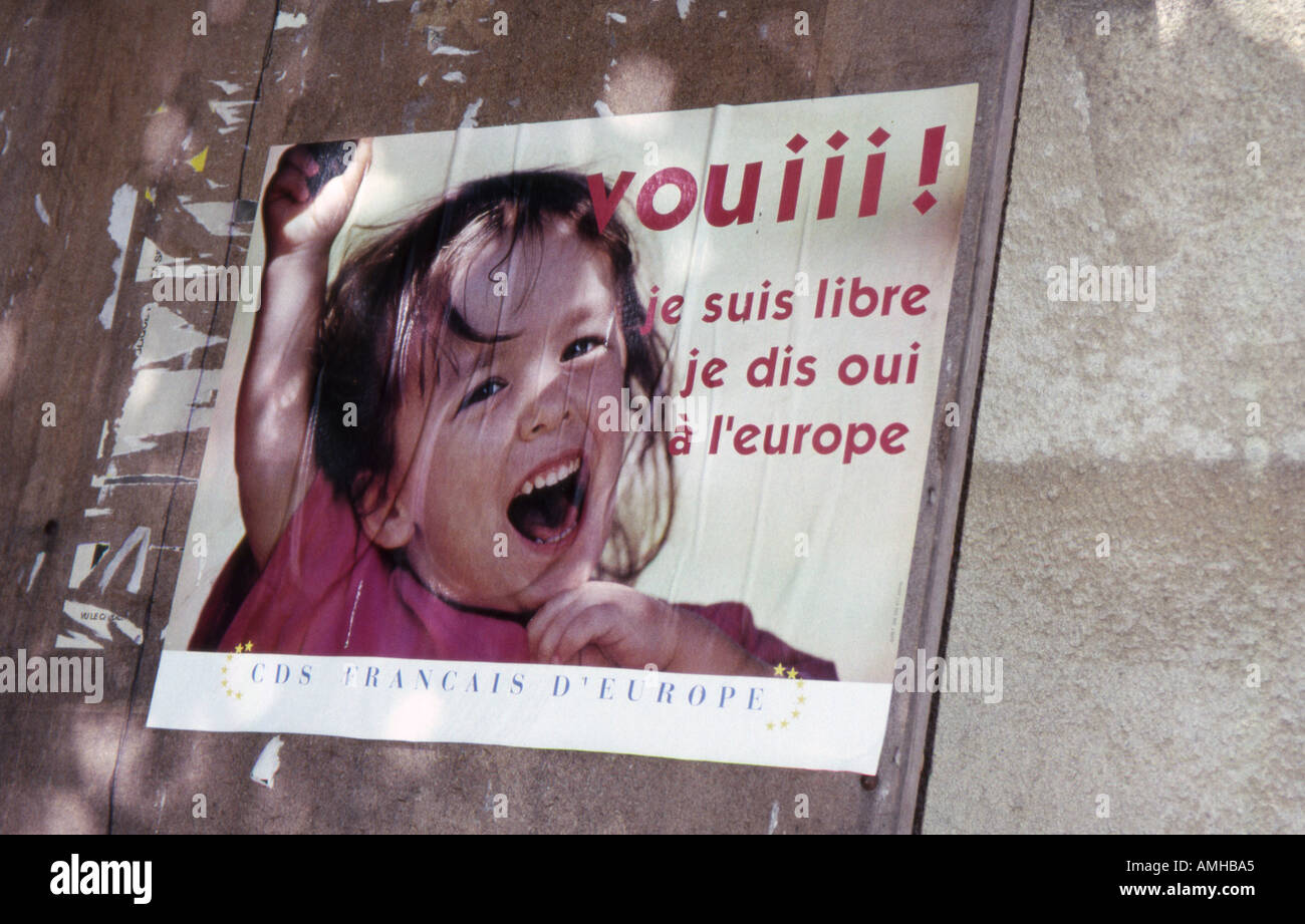 French eec campaign poster say yes to europe number 1806 Stock Photo ...