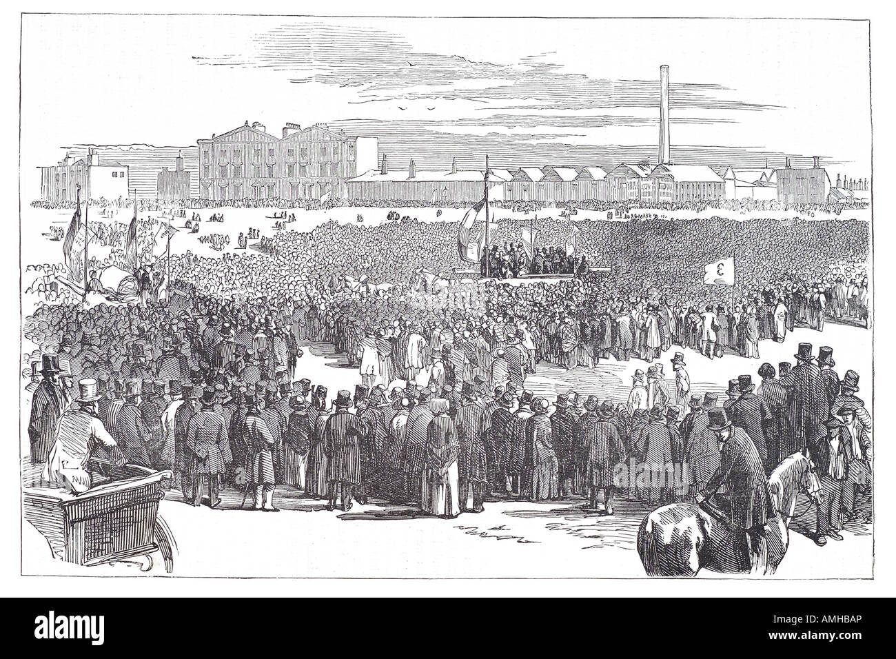 1848 chartist meeting kennington common event political demonstration crowd mass reform Fergus O ...