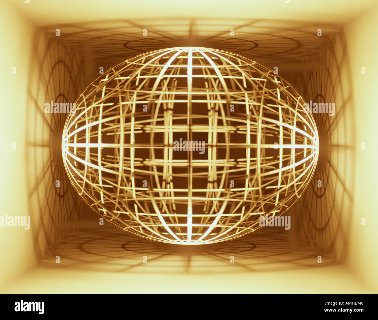 Wire Globe in Box Stock Photo - Alamy