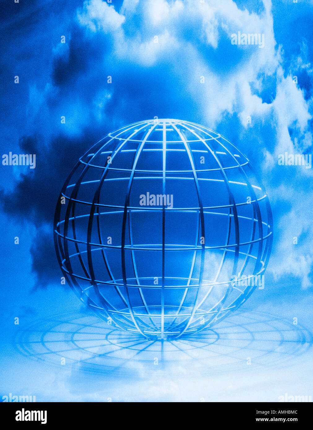 Wire Globe and Clouds Stock Photo - Alamy