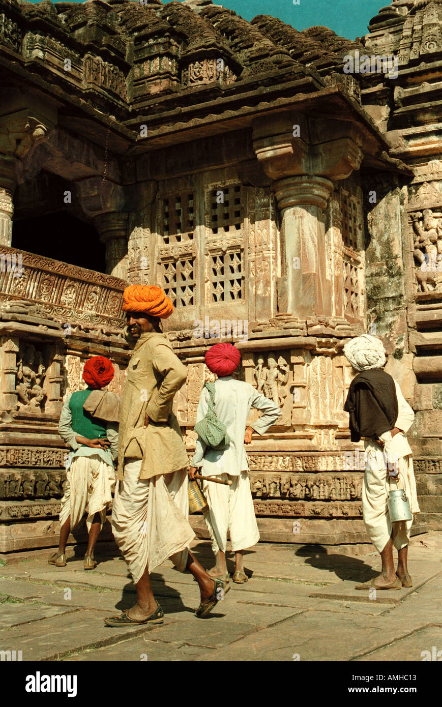 Indian men at ruins Stock Photo - Alamy